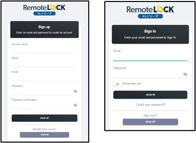 クラウド登録 (KLシリーズ) – RemoteLOCK